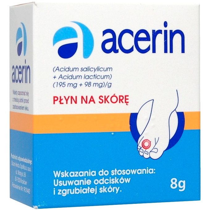 Acerin, płyn na skórę, na odciski, 8g - Data ważności 28.2.2025 - PUNKT ...