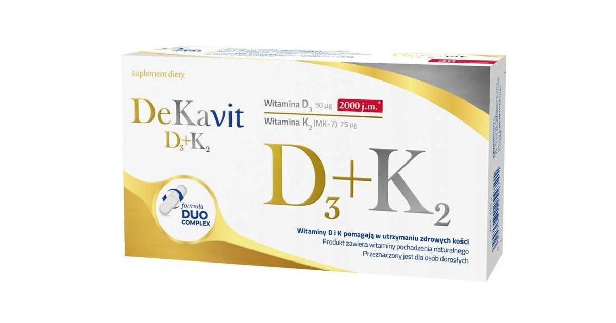 DeKavit D3+K2 30 kapsułek - PUNKT APTECZNY www.a-manada.pl