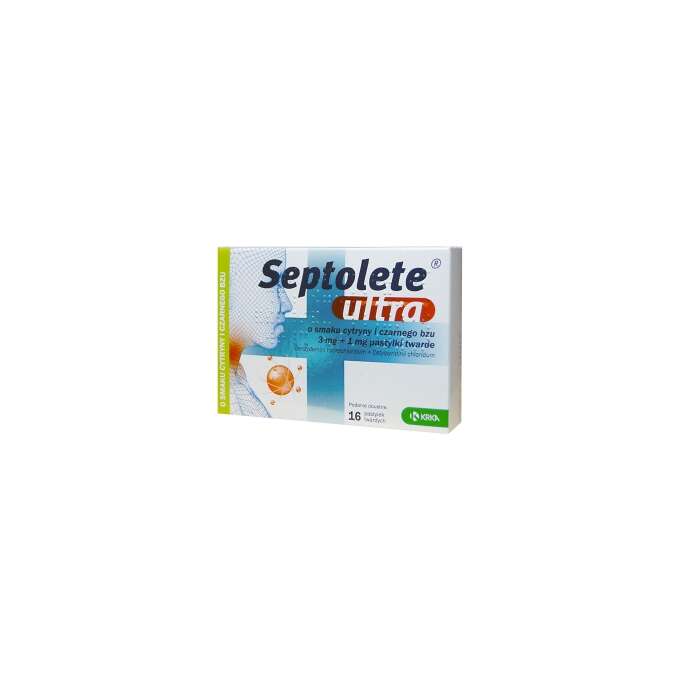 Septolete ultra, o smaku cytryny i czarnego bzu, 16 pastylek do ssania ...